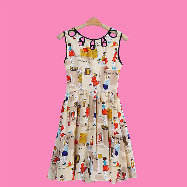 Cute Cartoon Characters Printed Dress on Luulla